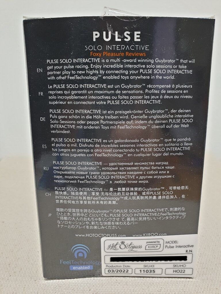 Review of the Pulse Solo Interactive - Foxy Pleasure Reviews